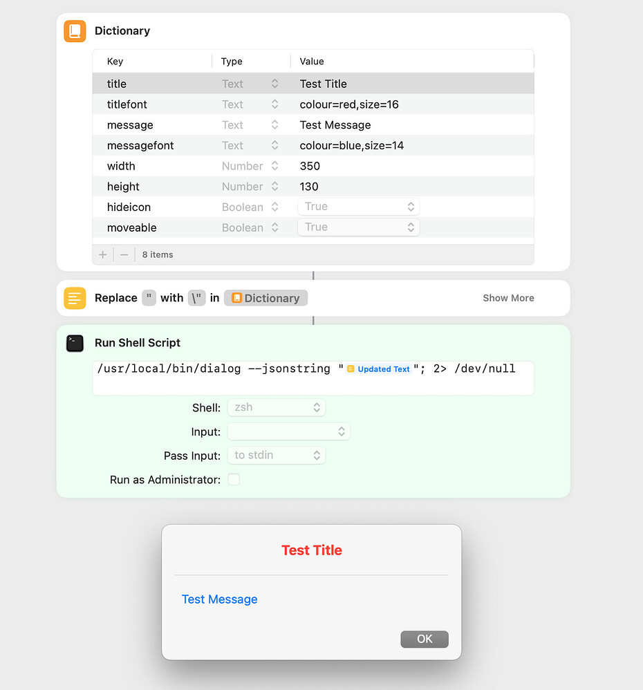 Custom Dialogs with swiftDialog - Shortcuts - MacScripter