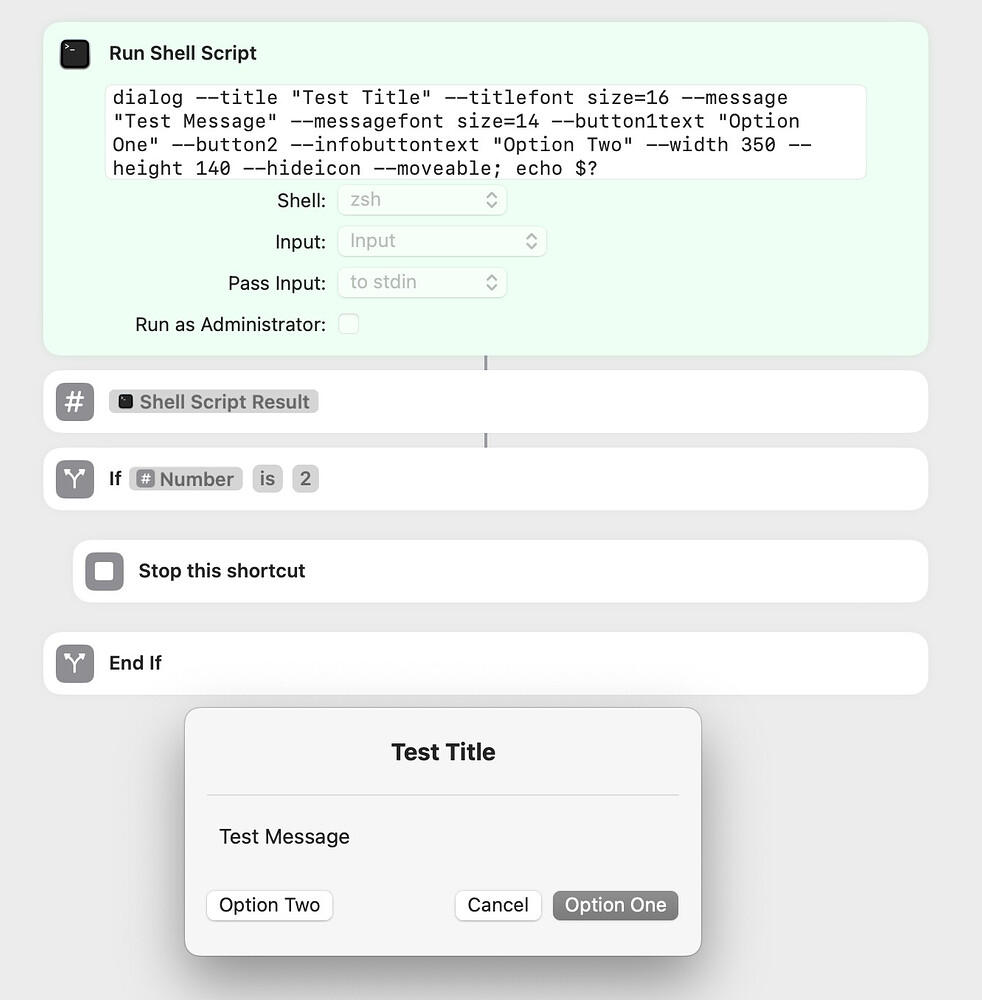 Custom Dialogs with swiftDialog - Shortcuts - MacScripter