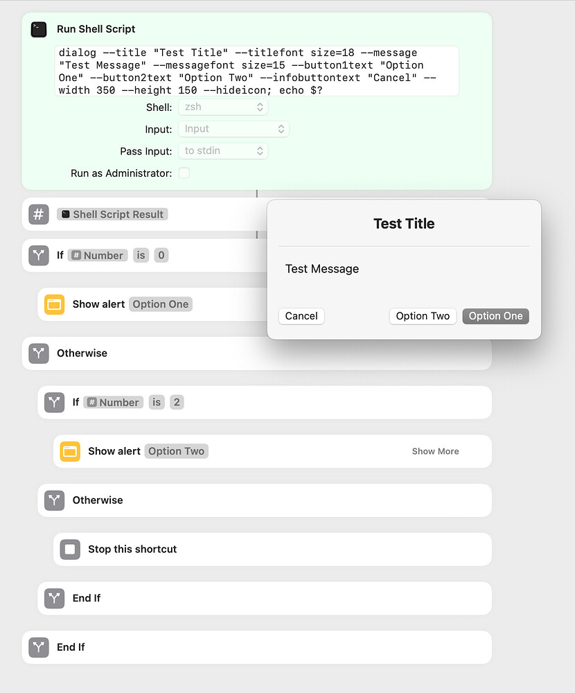 Custom Dialogs with swiftDialog - Shortcuts - MacScripter