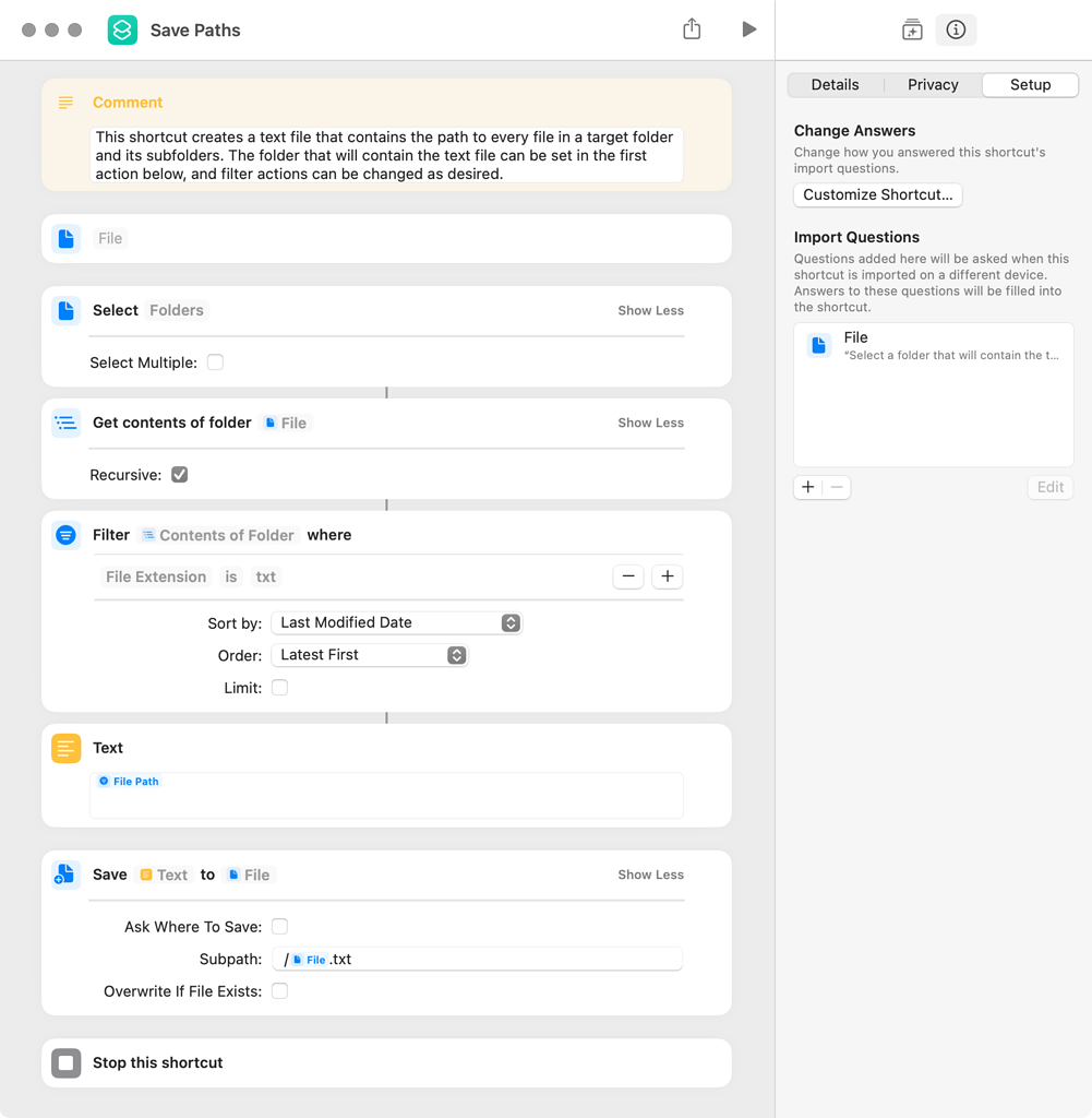 Save File Paths To Text File Shortcuts Macscripter